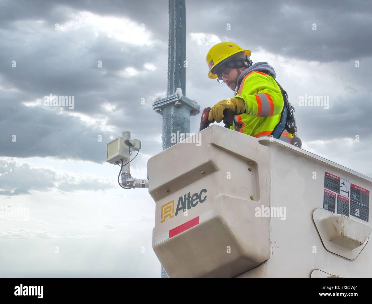 Calgary, Alberta, Canada. Feb 8, 2024. An in-depth view capturing a ...