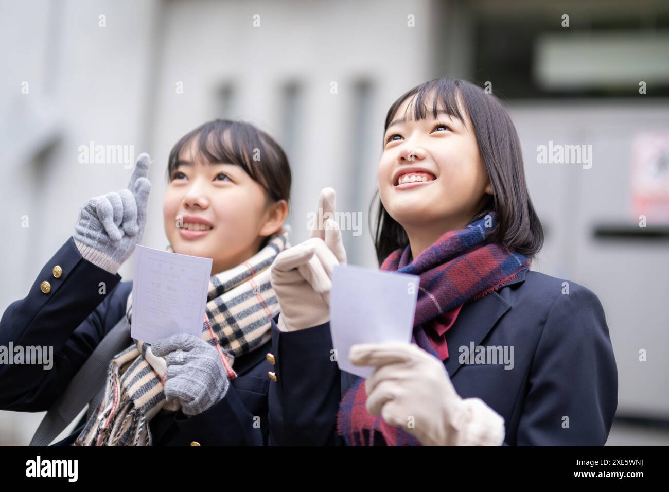 Student looking at exam results Stock Photo - Alamy
