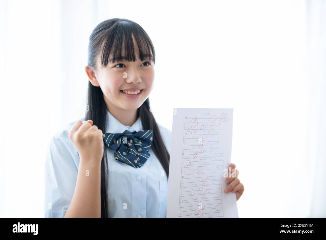 Student girl holding test hi-res stock photography and images - Alamy
