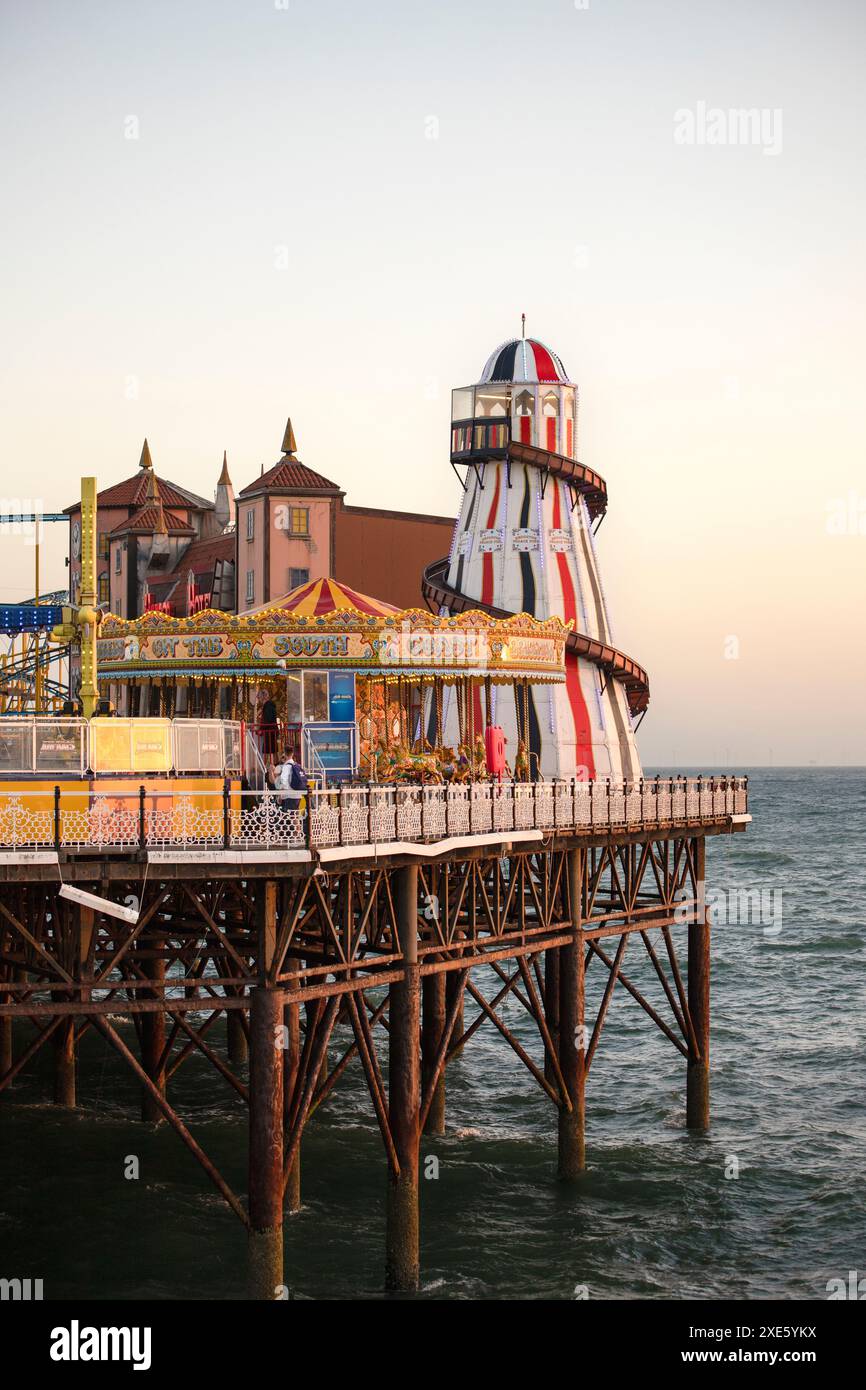 A landmark amusement park at Brighton palace pier in the seaside city ...