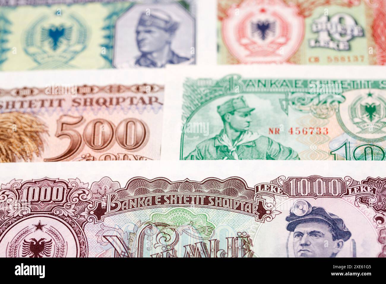 Old Albanian lek a business background Stock Photo - Alamy