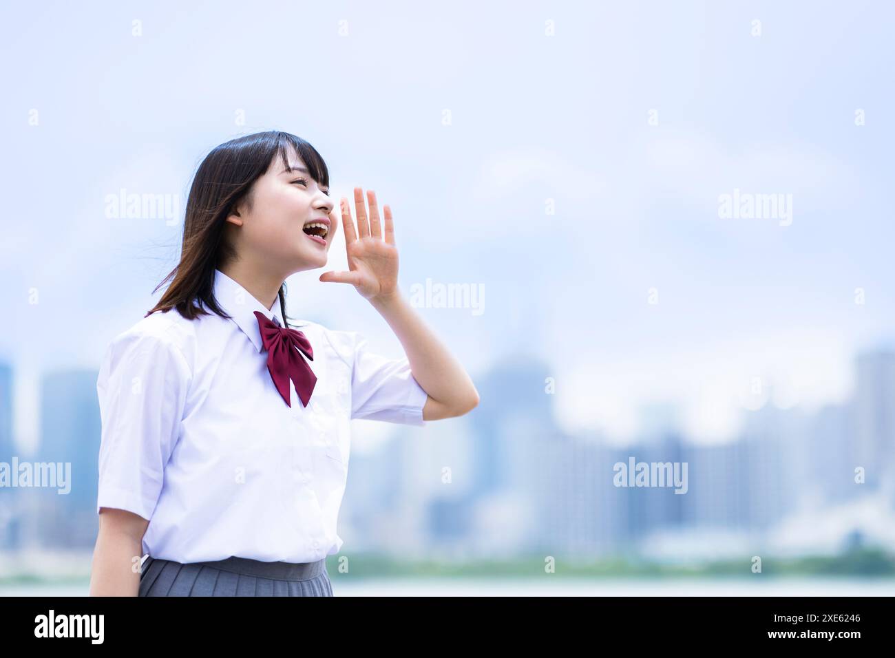 High school girl shouting Stock Photo - Alamy