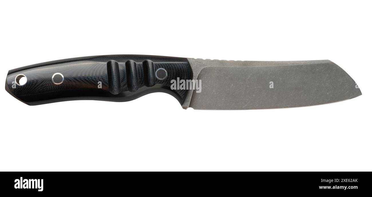 Sharp tactical knife with black handle Stock Photo - Alamy