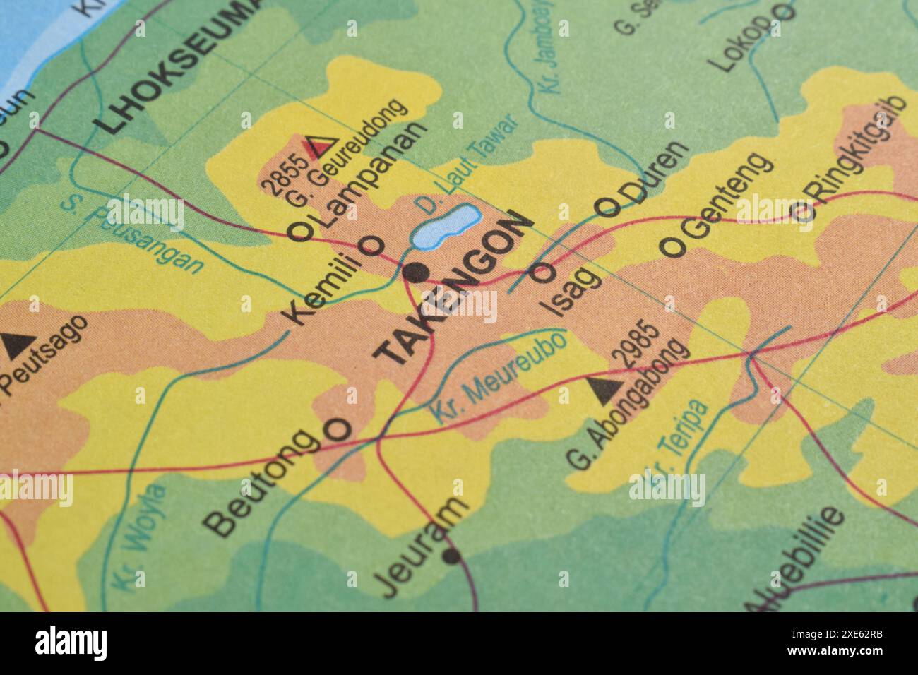 Map of Takengon City, is the capital of Central Aceh Regency, Aceh ...