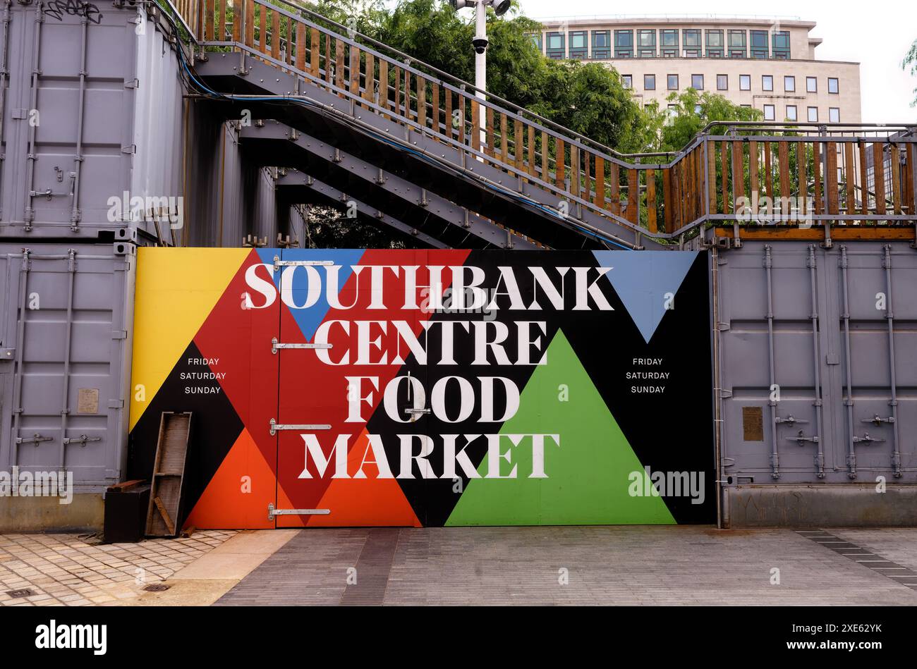 Logo on the storage unit for the Southbank Centre Food Market, London ...