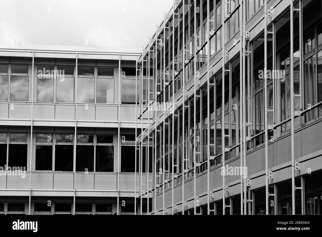 facade of a modern office building, greyscale shot Stock Photo - Alamy
