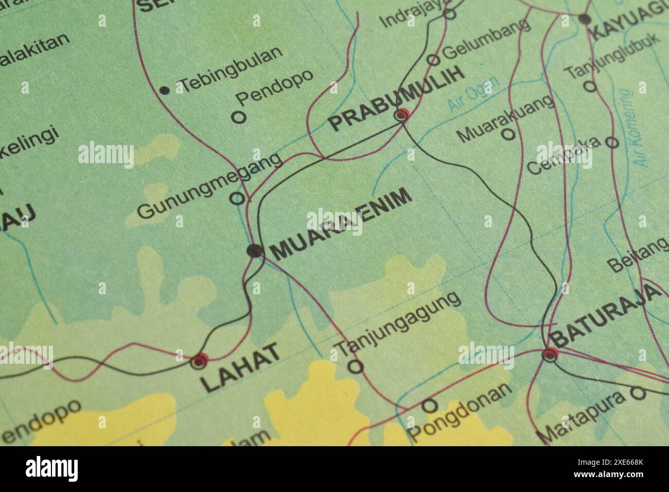 Map of Muara Enim, is the capital of Muara Enim Regency, in South ...