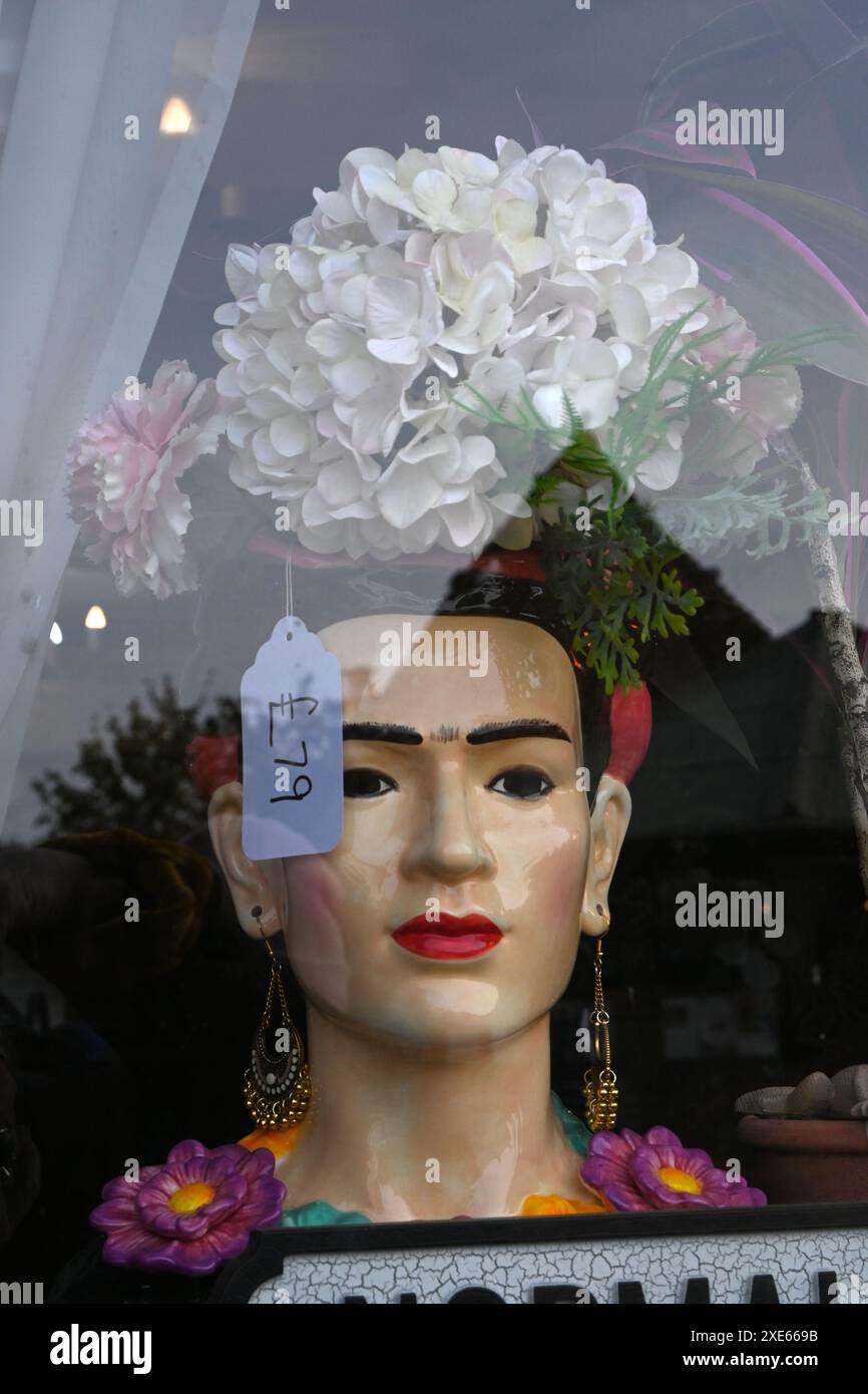 Bust of frida kahlo in shop window Stock Photo - Alamy