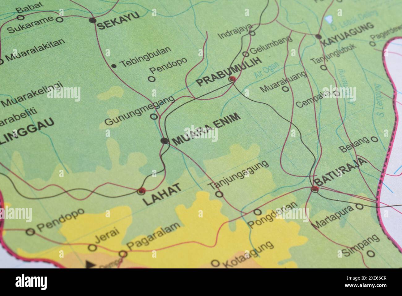 Map of Muara Enim, is the capital of Muara Enim Regency, in South ...