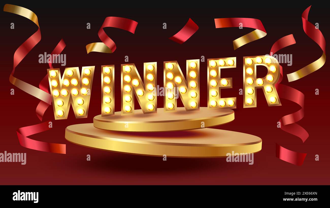 Winner frame label, slot sign machine, night Vegas. Vector Stock Vector ...