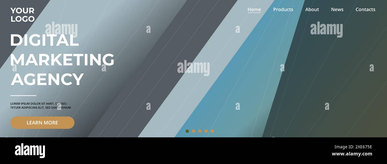 Digital marketing modern abstract wide banner design with geometric ...