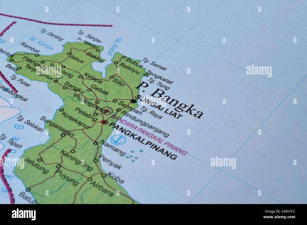 Finger Pointing to Map of Bangka Island, is a small island located ...