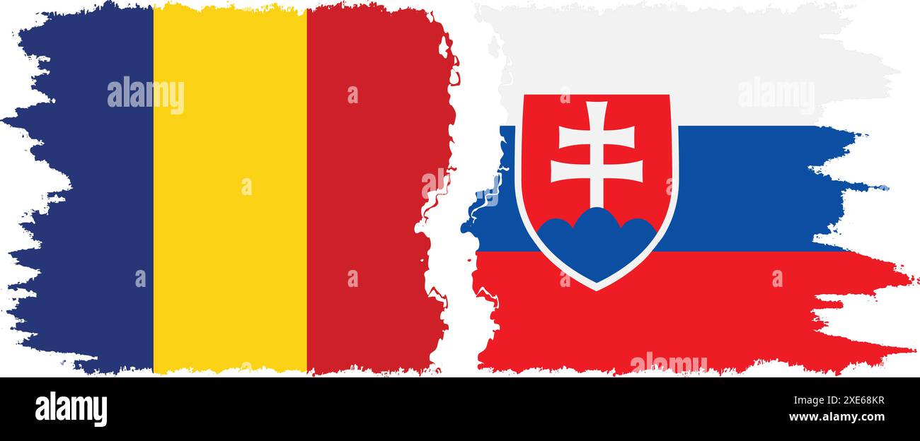 Slovakia and Romania grunge flags connection, vector Stock Vector Image ...