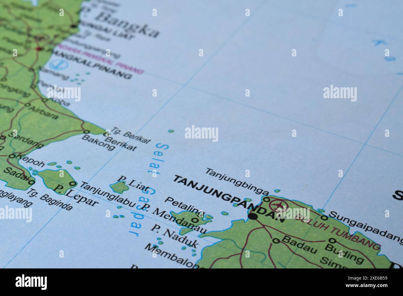 Tanjungpandan map. It is the capital of Belitung Regency, Bangka ...