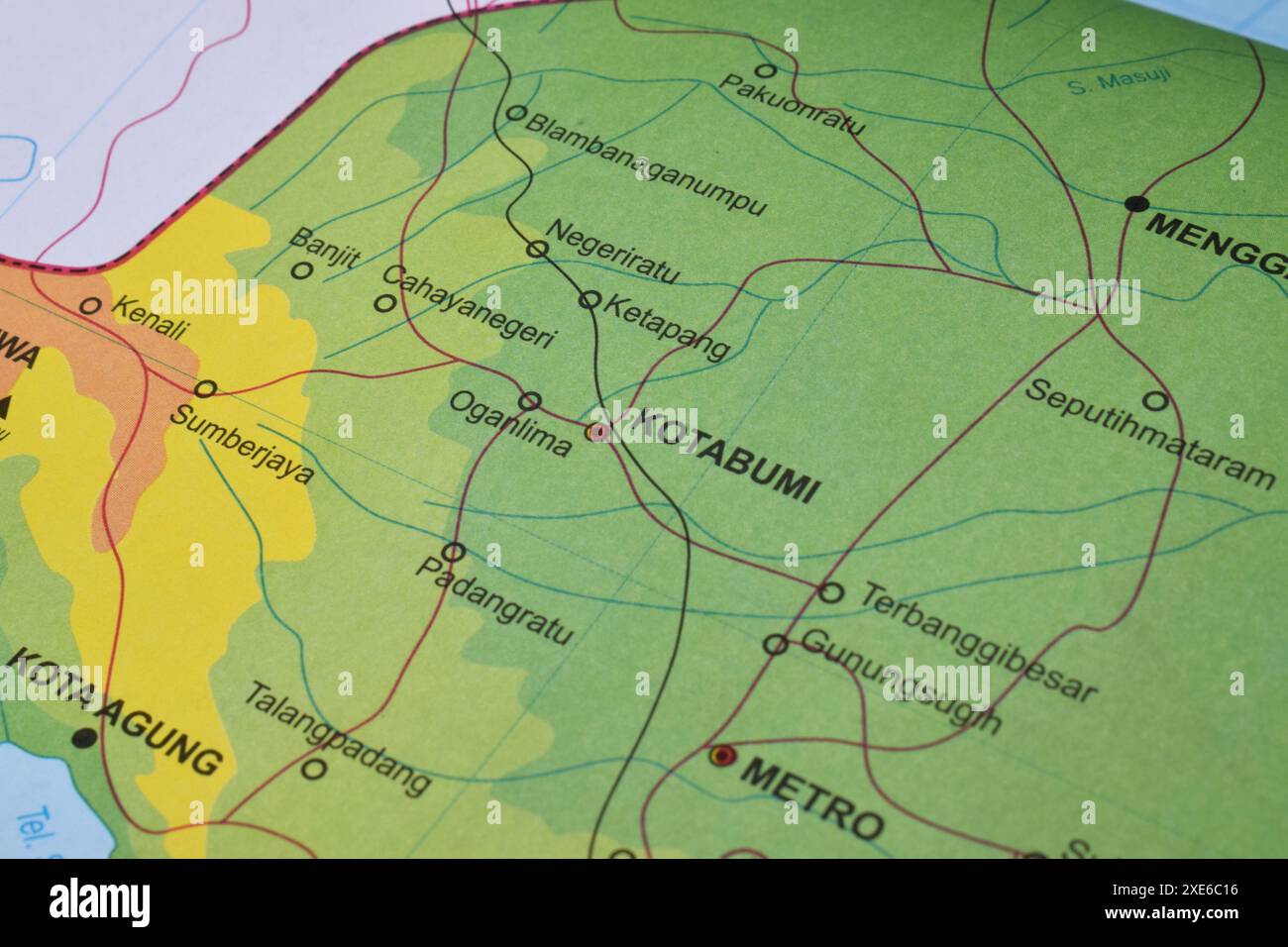 Map of Kotabumi, is the district capital in North Lampung Regency ...