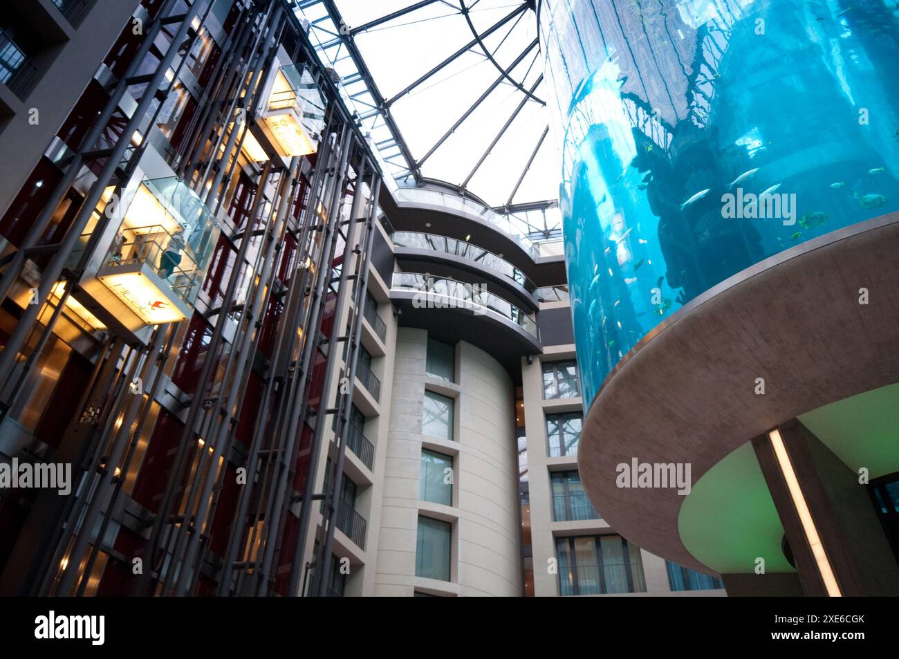 Germany, Berlin, Aquarium Tank Inside the Lobby of Radisson Hotel Stock ...
