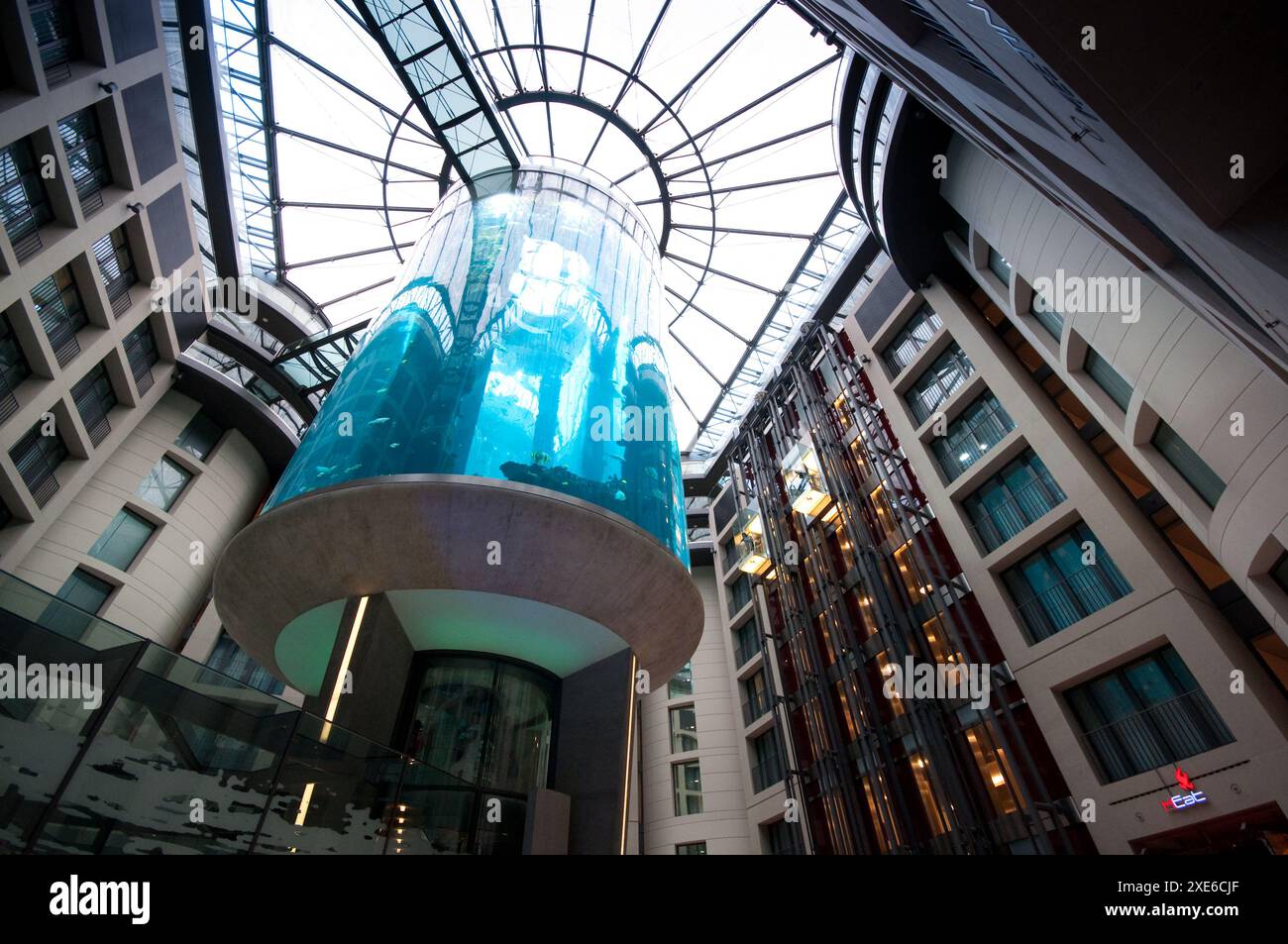 Germany, Berlin, Aquarium Tank Inside the Lobby of Radisson Hotel Stock ...