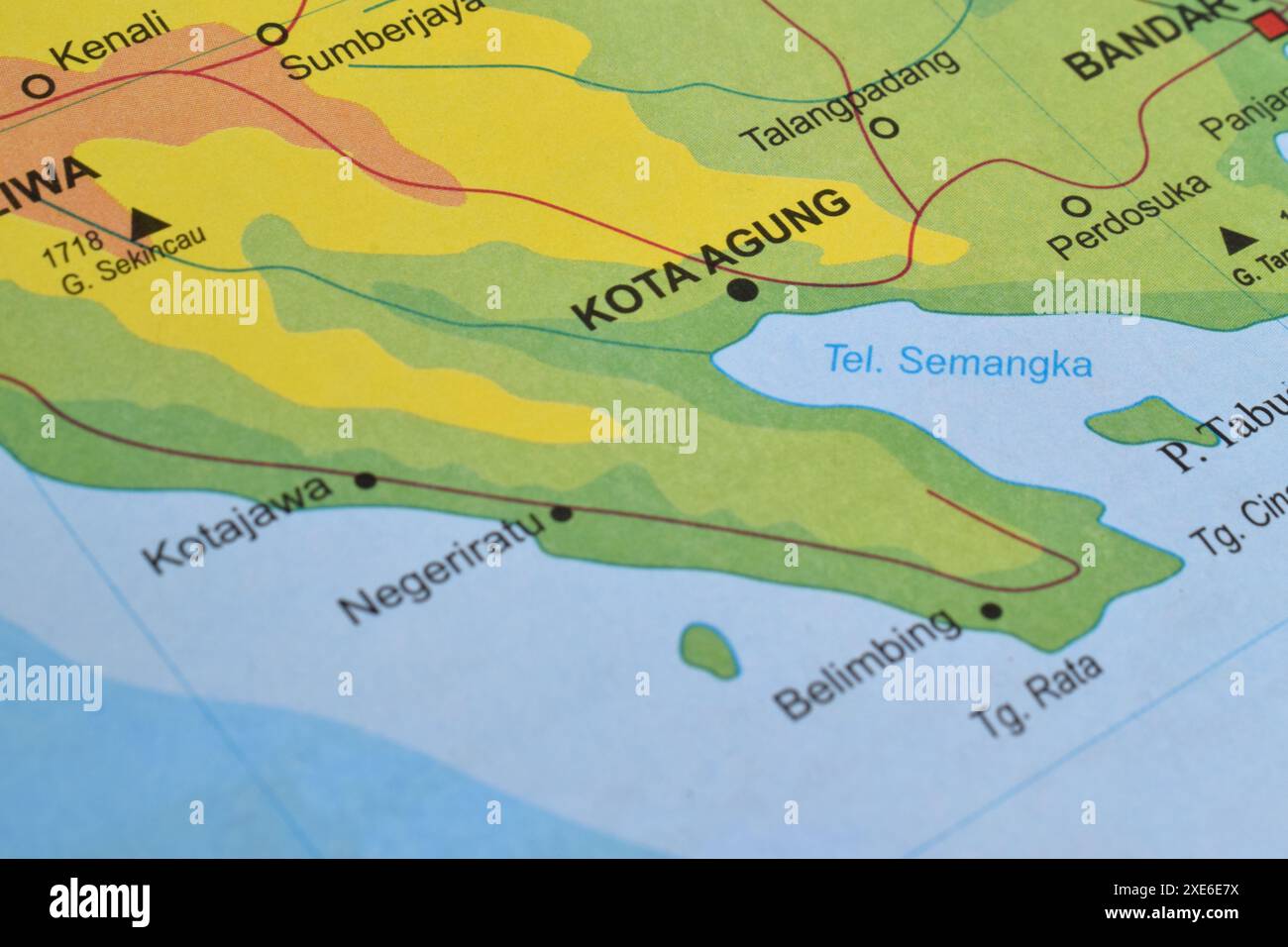 Map of Kota Agung, located in Tanggamus Regency, Lampung Province ...