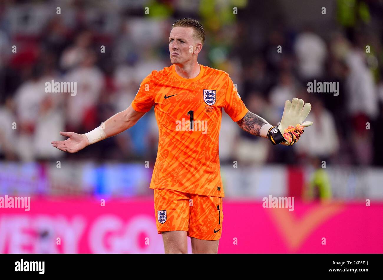 England goalkeeper Jordan Pickford during the UEFA Euro 2024 Group C ...
