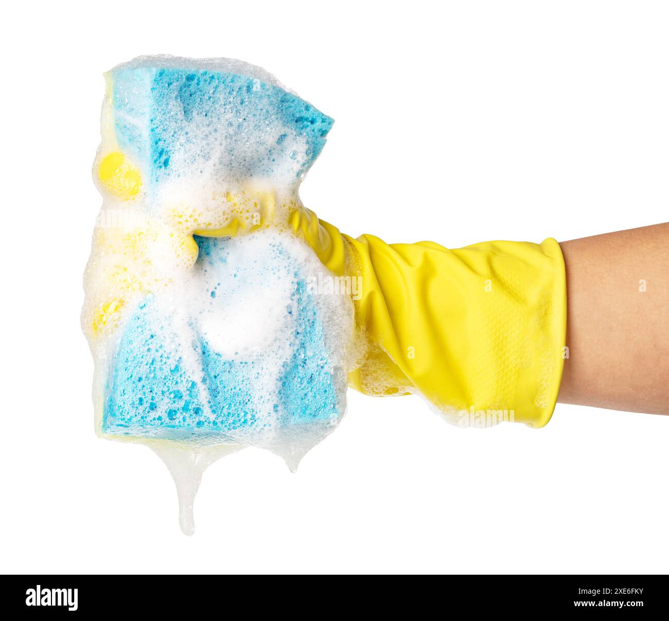 Hand blue sponge cleaning hi-res stock photography and images - Alamy