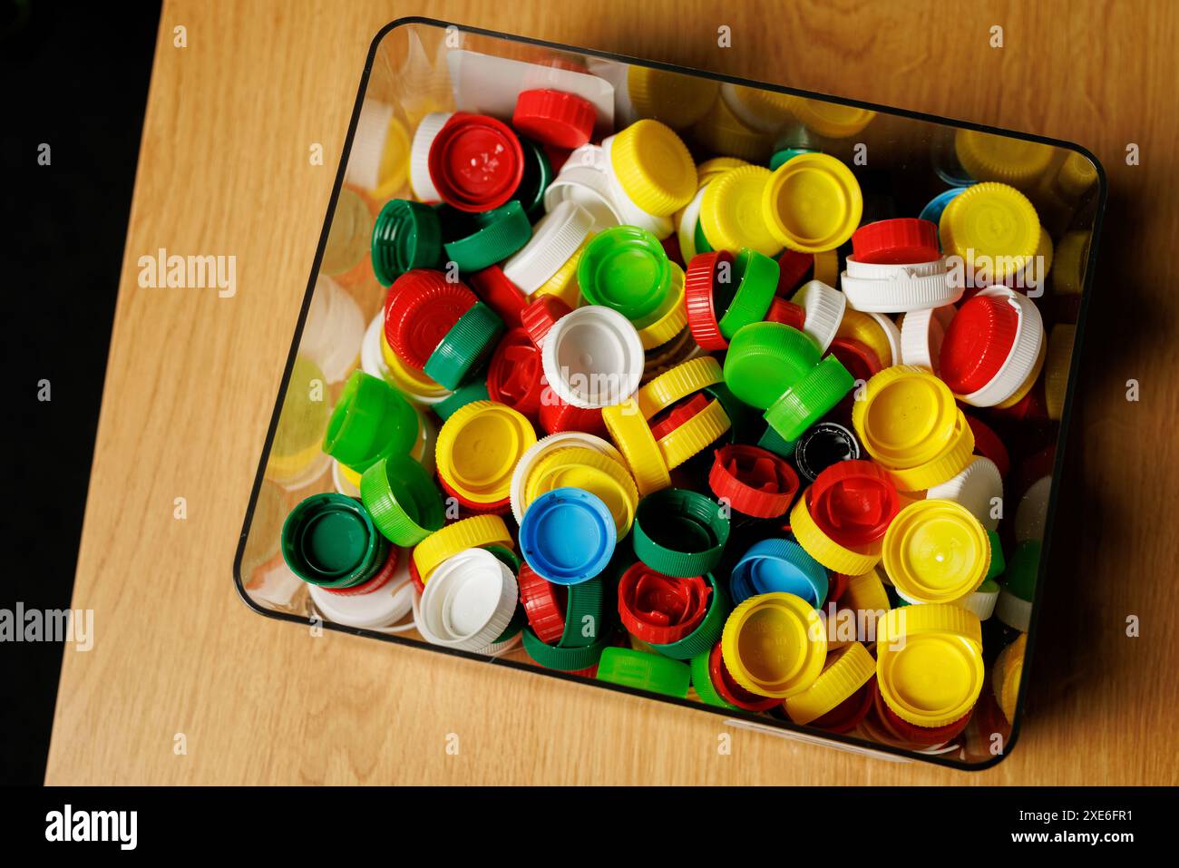 vibrant collection of assorted plastic bottle caps, An eco-friendly ...