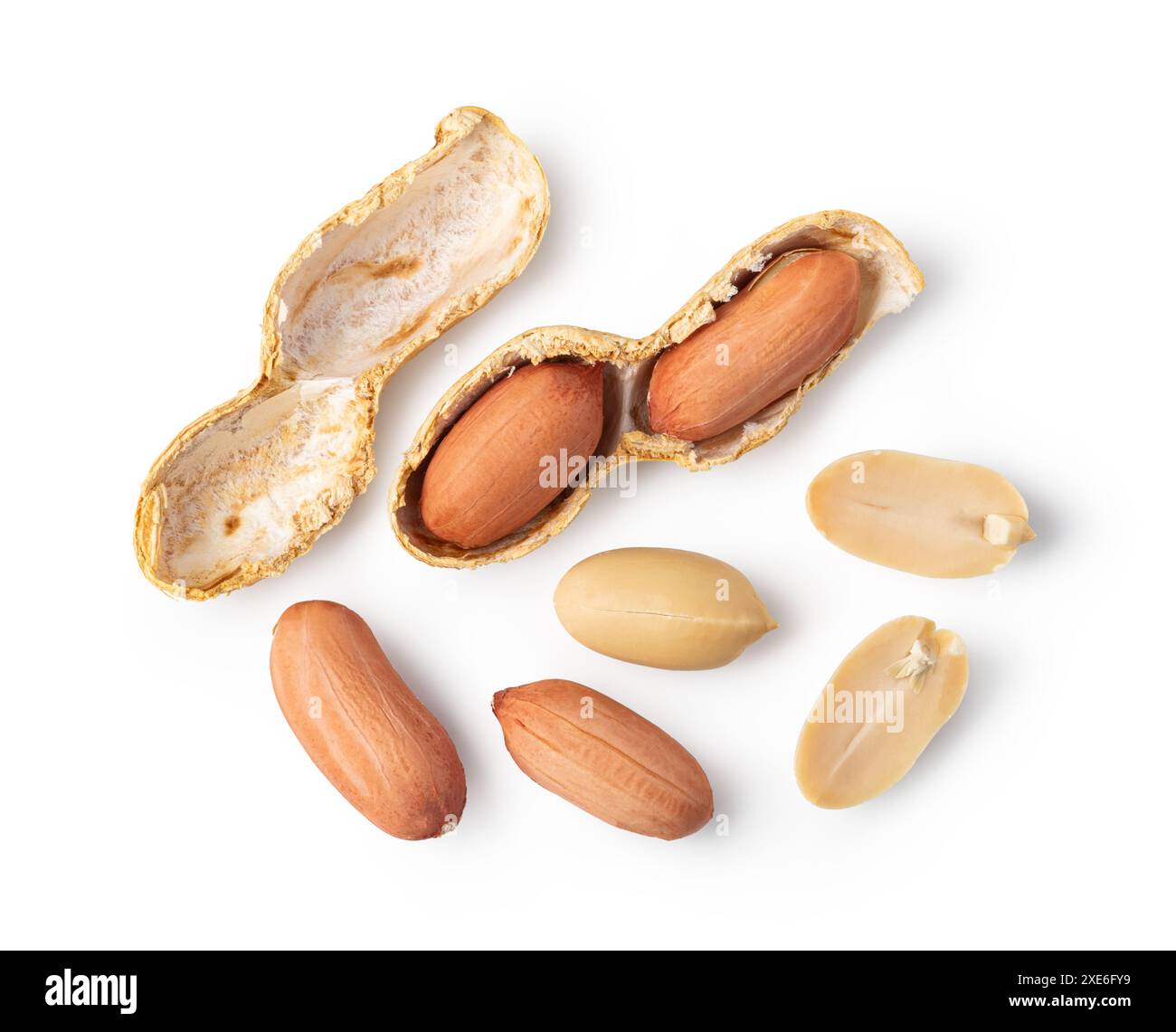 Group peeled peanuts isolated Cut Out Stock Images & Pictures - Alamy