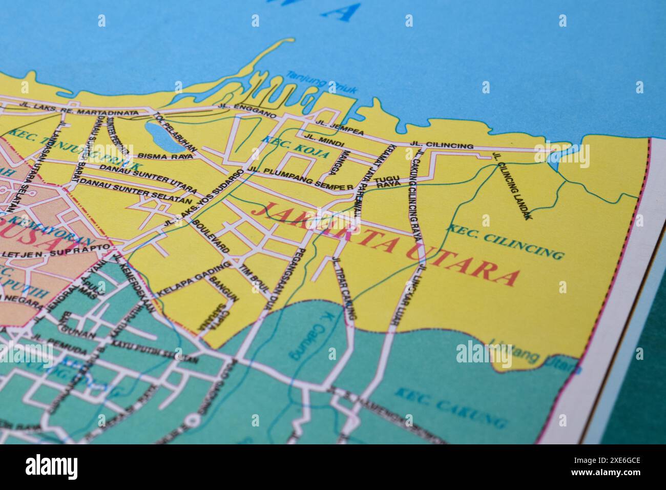 Map of North Jakarta, located in DKI Jakata, Indonesia Stock Photo - Alamy