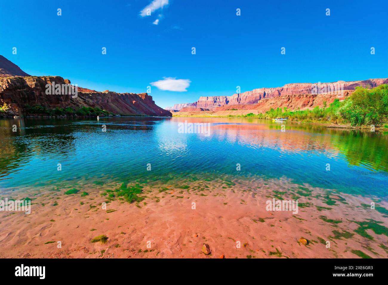 The Colorado River reflects the rocks Stock Photo - Alamy
