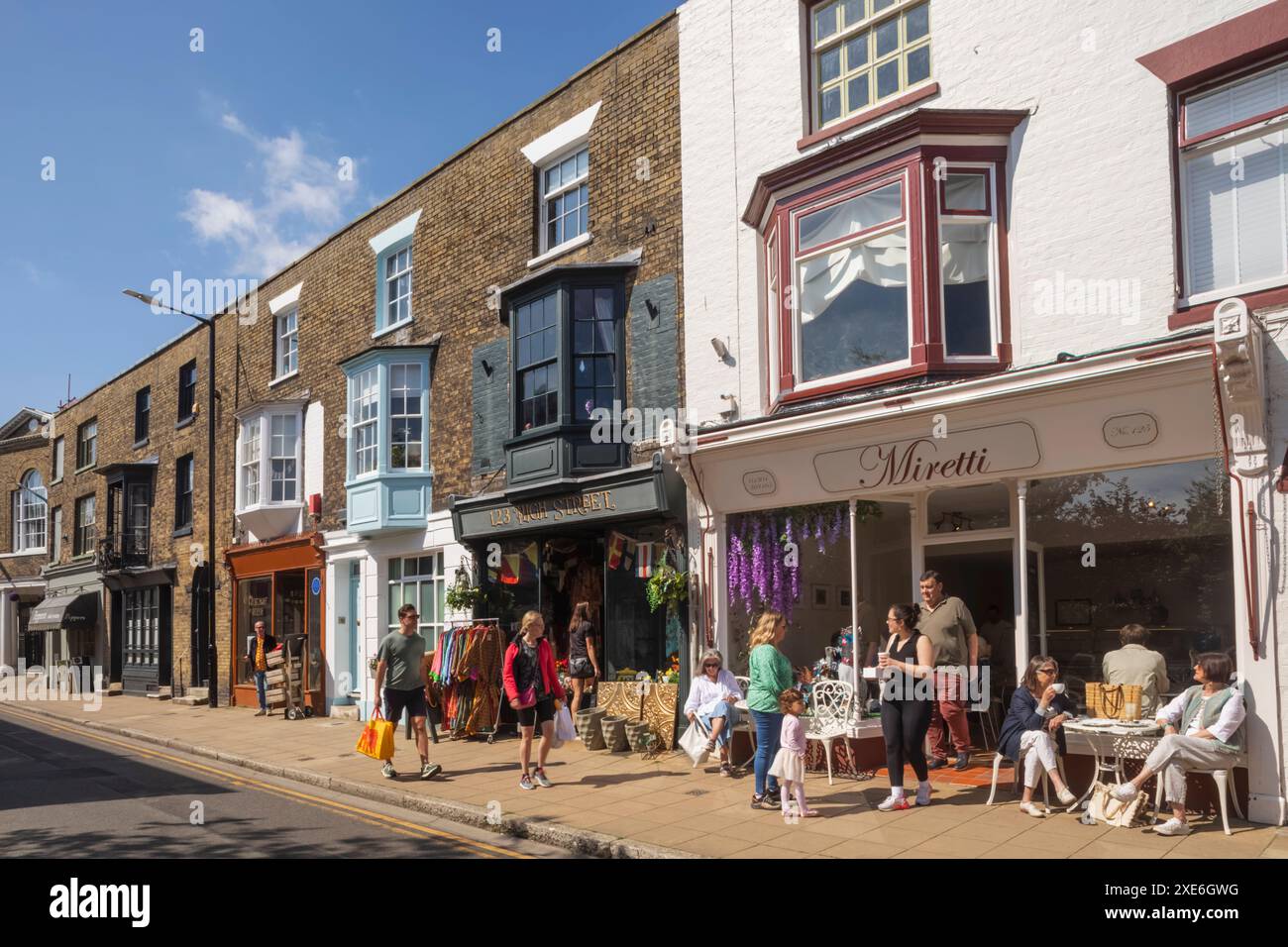 England, Kent, Deal, Deal High Street, Shops and Restaurants Stock ...