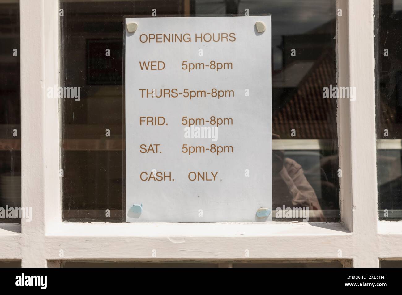 England, Kent, Deal, Deal High Street, Shop Window display of Opening ...