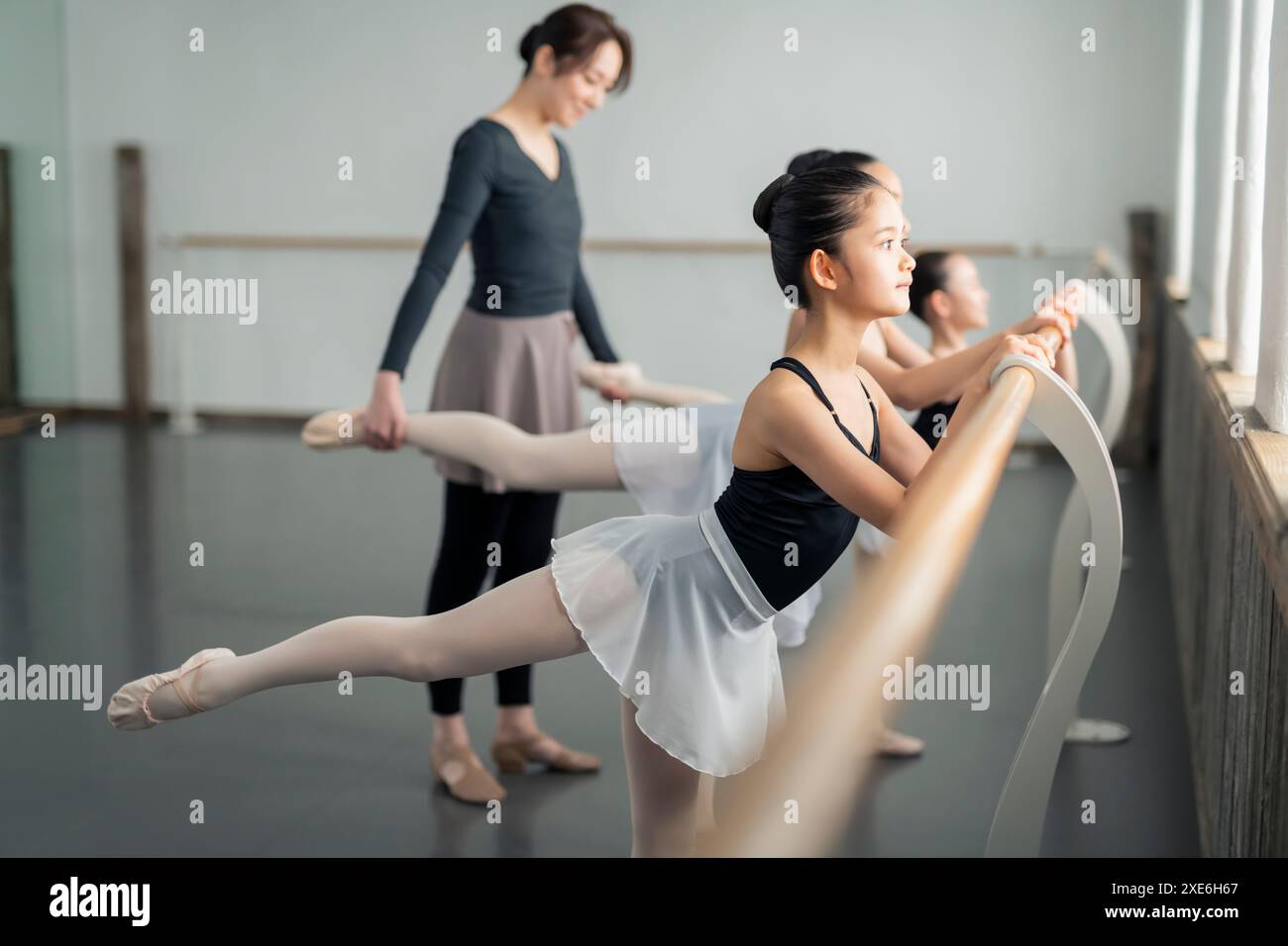 Ballet class, instructor and children Stock Photo - Alamy