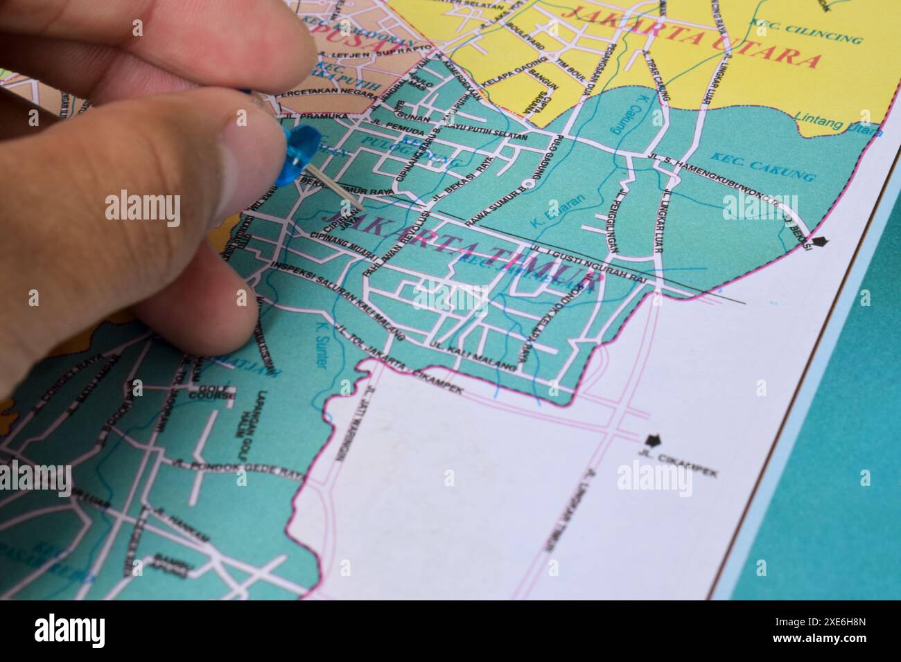 Pin on Map East Jakarta, located in DKI Jakarta, Indonesia Stock Photo ...