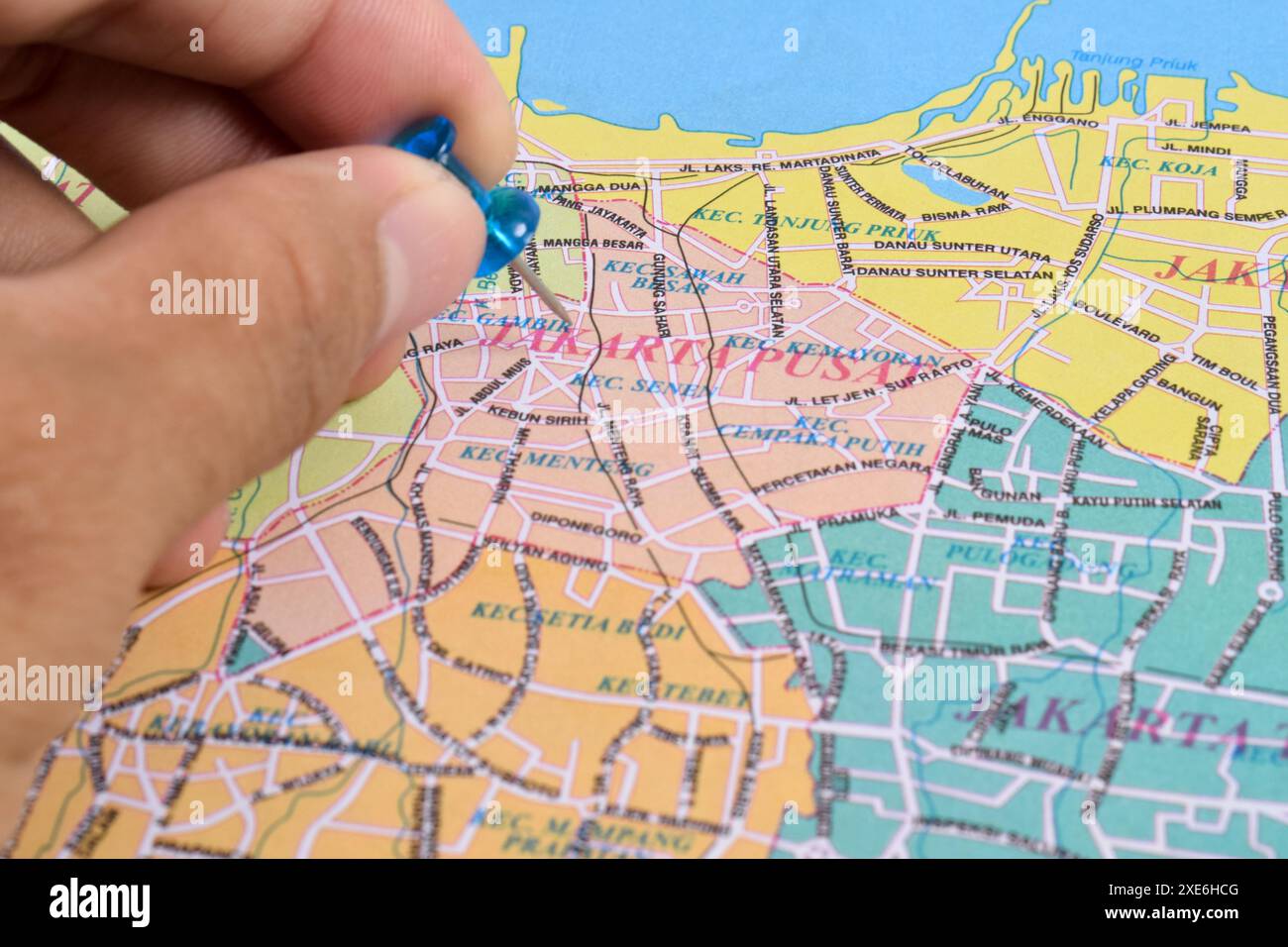Pin on Map Central Jakarta, located in DKI Jakarta, Indonesia Stock ...