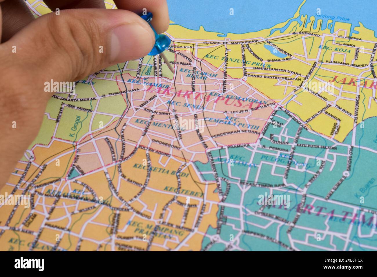 Pin on Map Central Jakarta, located in DKI Jakarta, Indonesia Stock ...