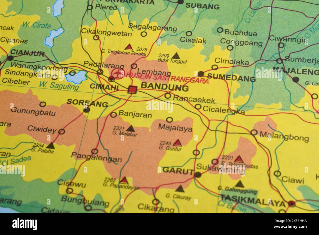 Map of Bandung City, the provincial capital of West Java Province ...