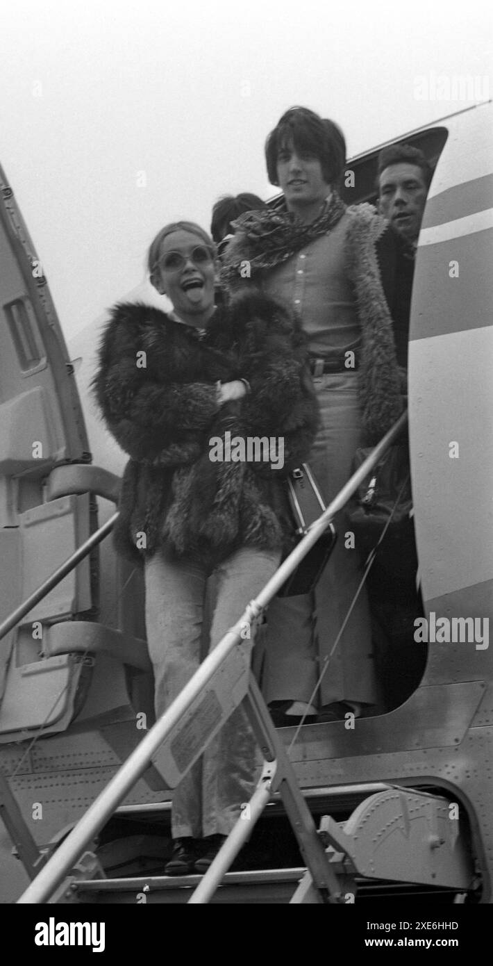 British fashion model Lesley Hornby, better known as Twiggy, arrives at Heathrow airport, London ...