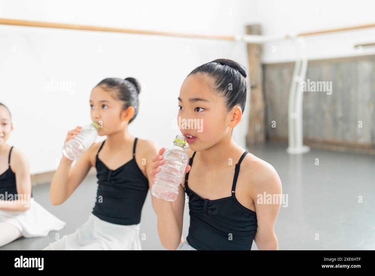 Ballet class, girls during break Stock Photo - Alamy