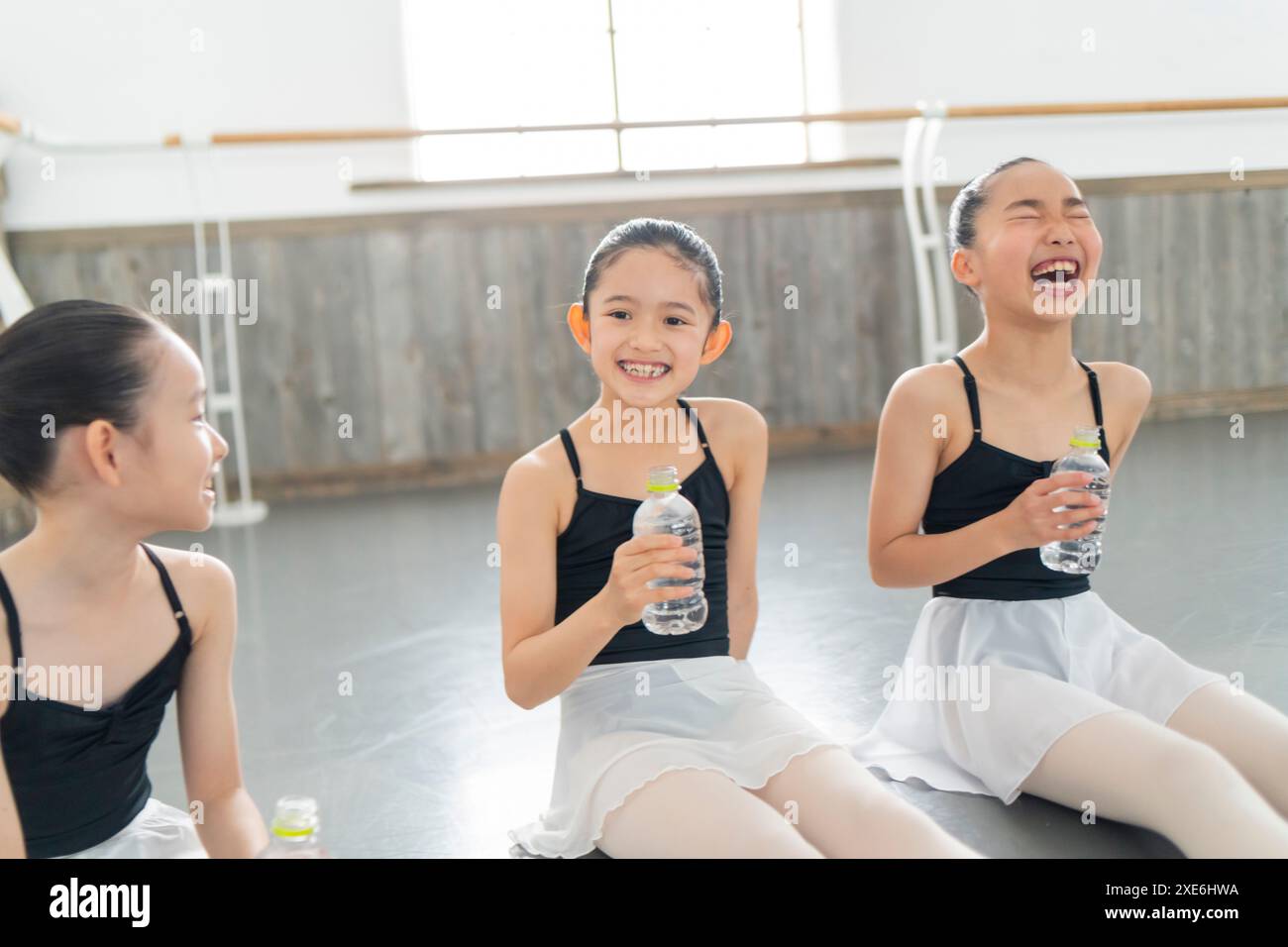 Ballet class, girls during break Stock Photo - Alamy