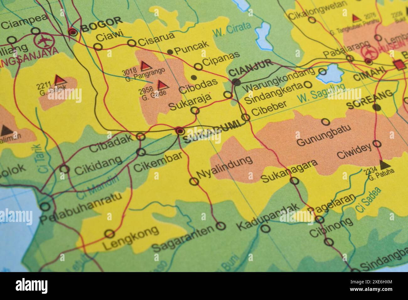 Map of Sukabumi City, located in West Java Province, Indonesia Stock Photo - Alamy