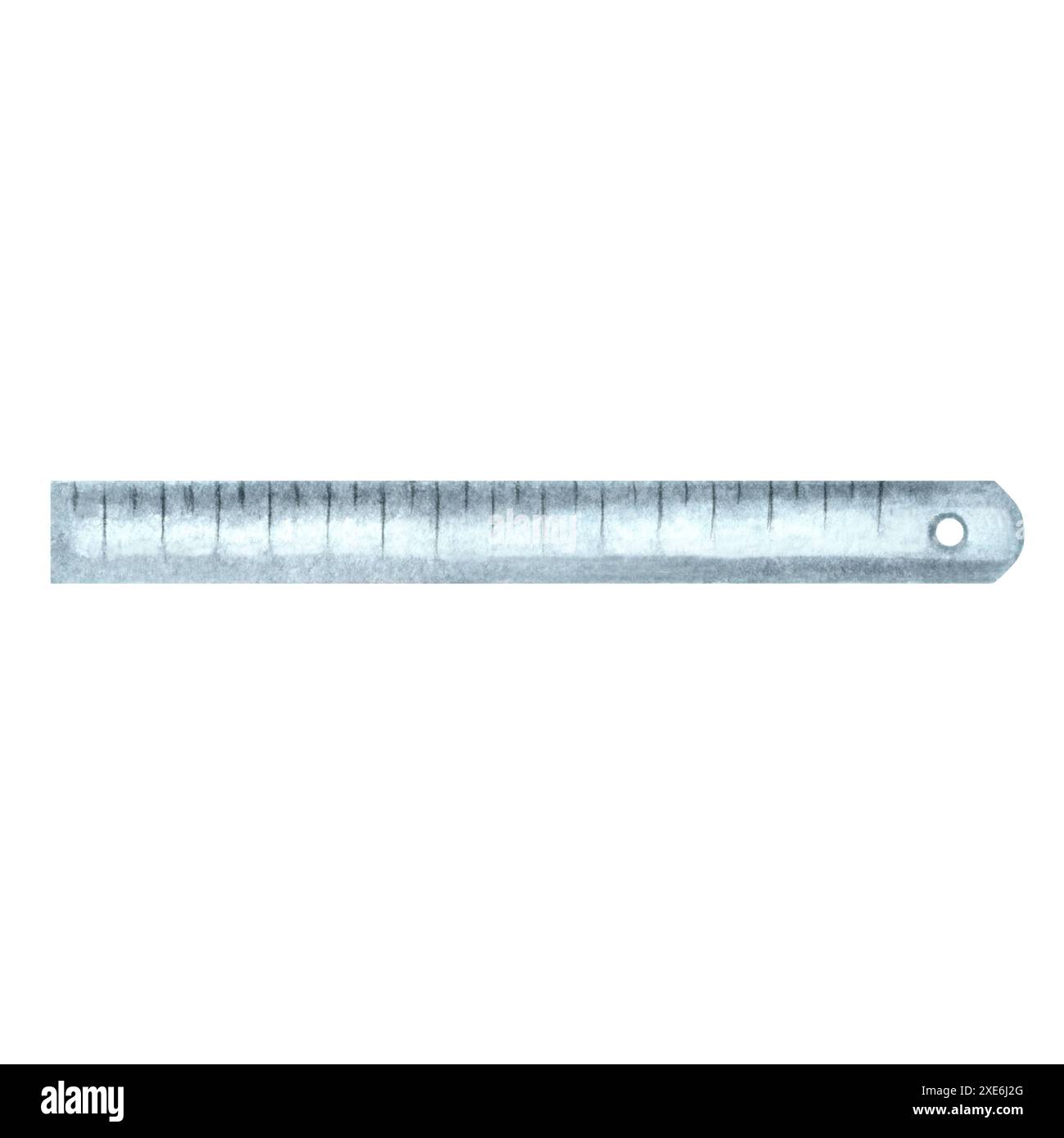 School ruler with measurement scale and divisions. Stationery items ...
