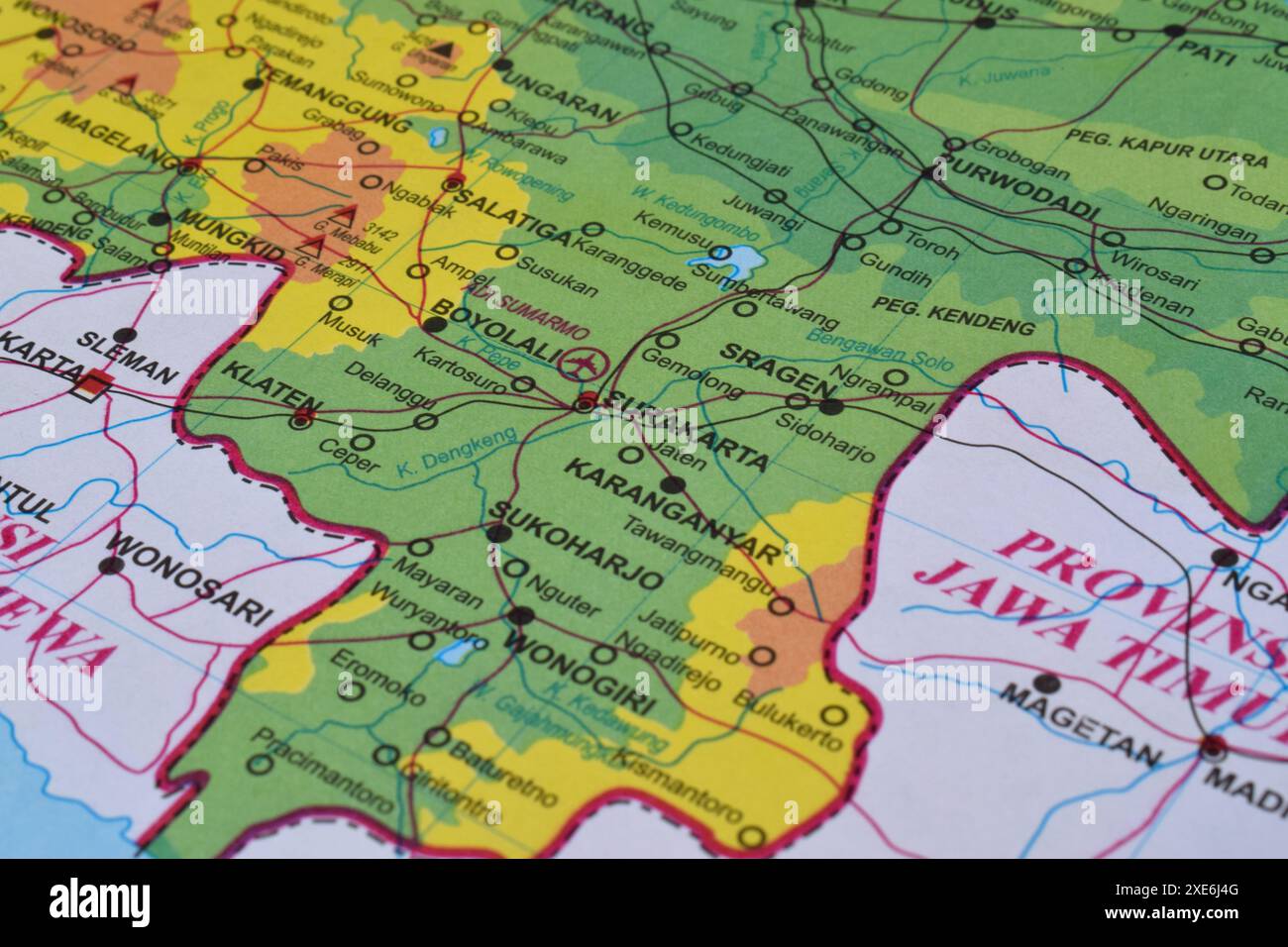 Map of Surakarta City, located in the province of Central Java ...