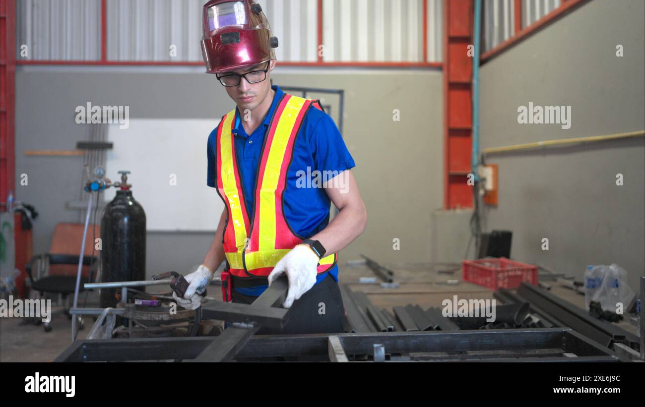Construction worker works in warehouse hi-res stock photography and ...