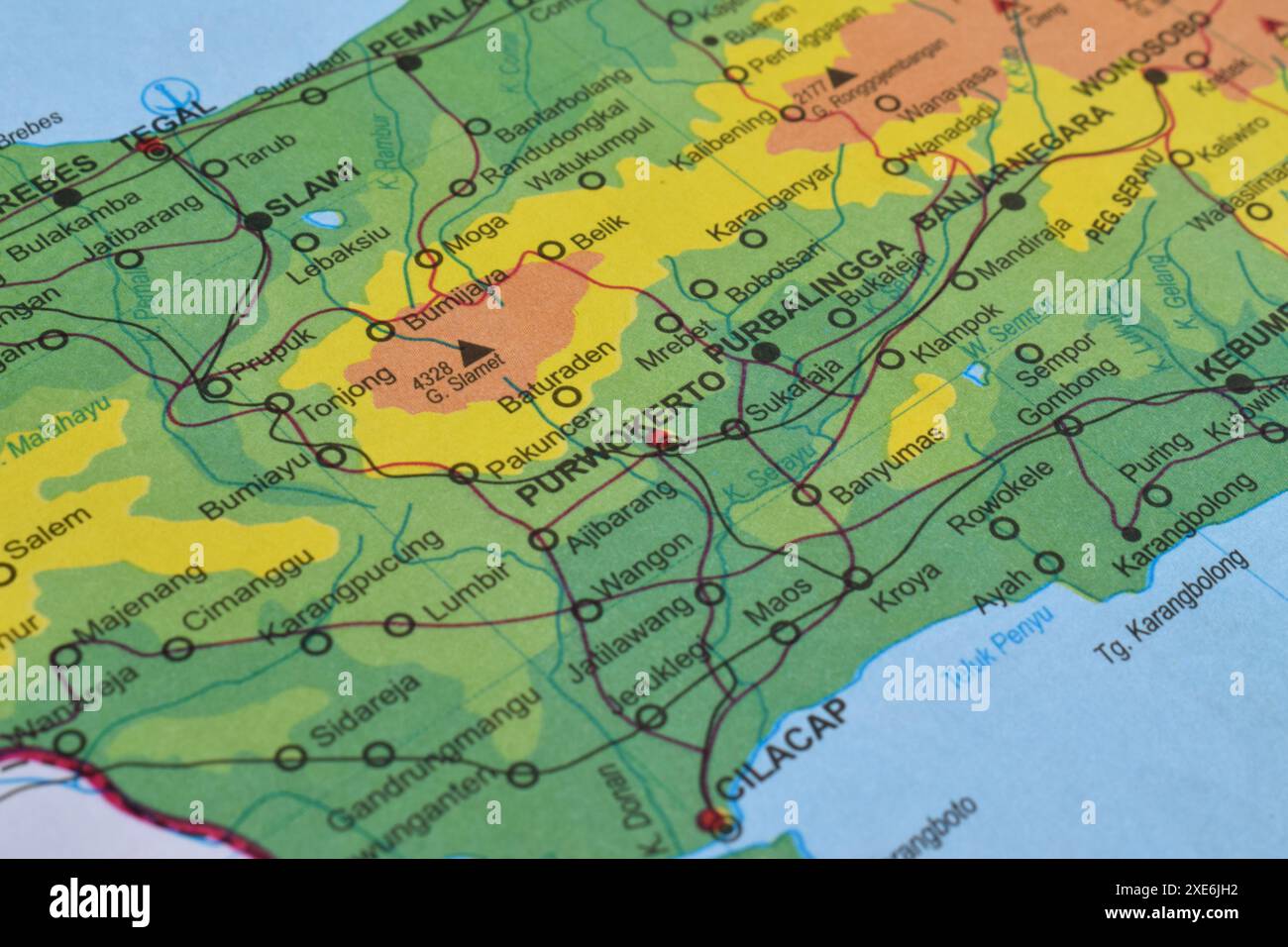 Map of Purwokerto, capital of Banyumas Regency, Central Java, Indonesia ...