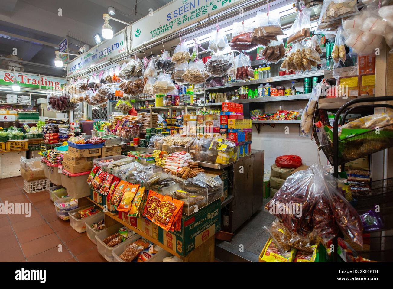 June 2024. Indian spices shop at Tekka Market, Little India. Singapore ...