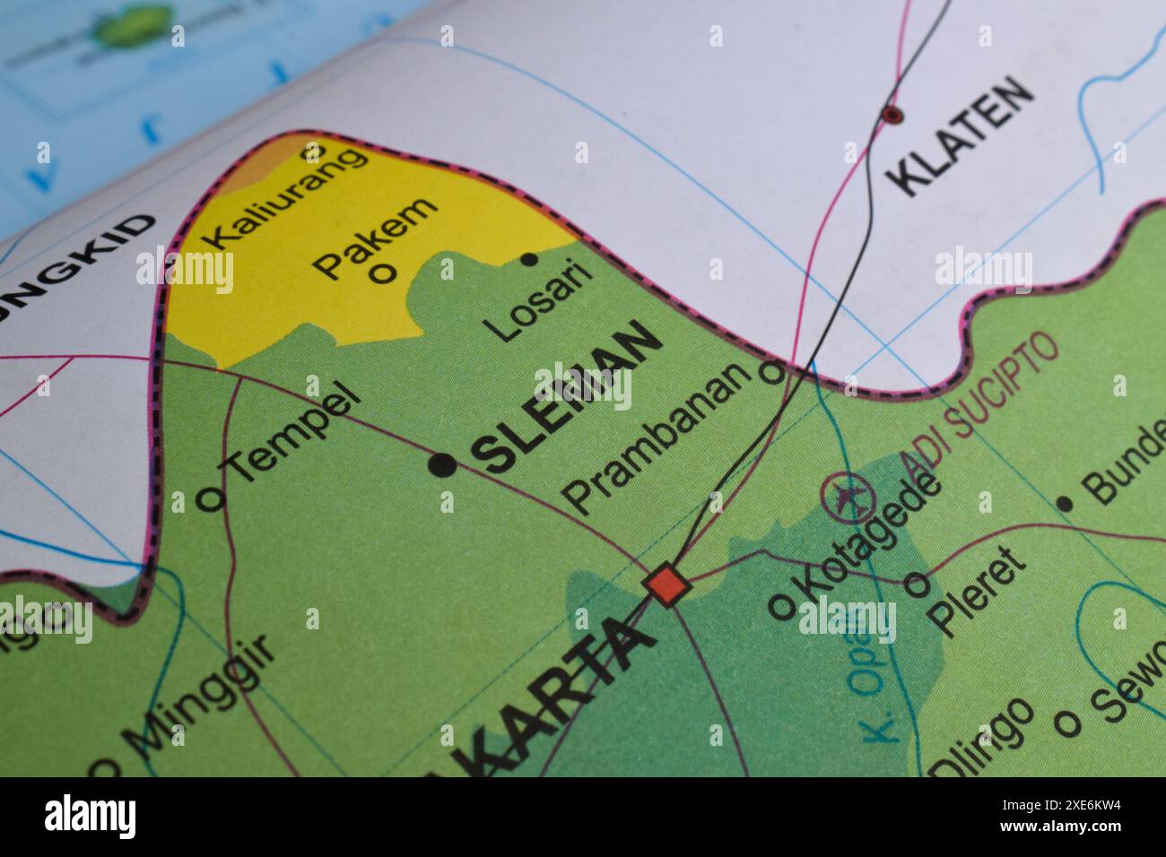 Map of Sleman, located in Sleman Regency, Yogyakarta Special Region ...