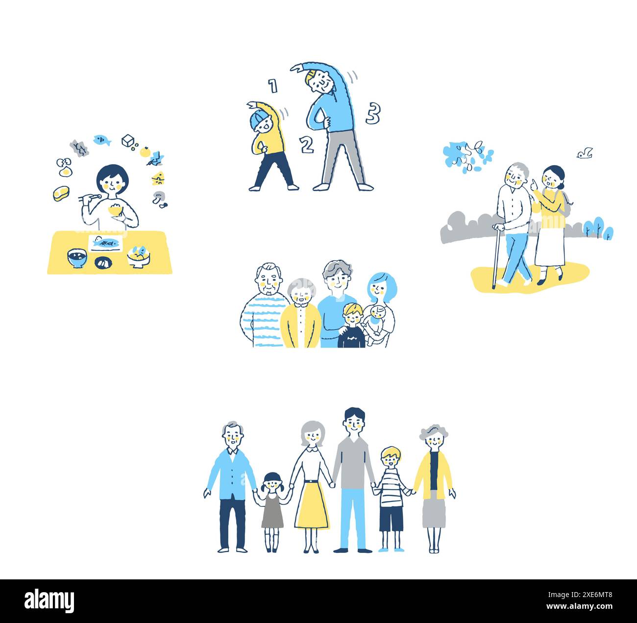 Various family scenes Set Stock Photo - Alamy