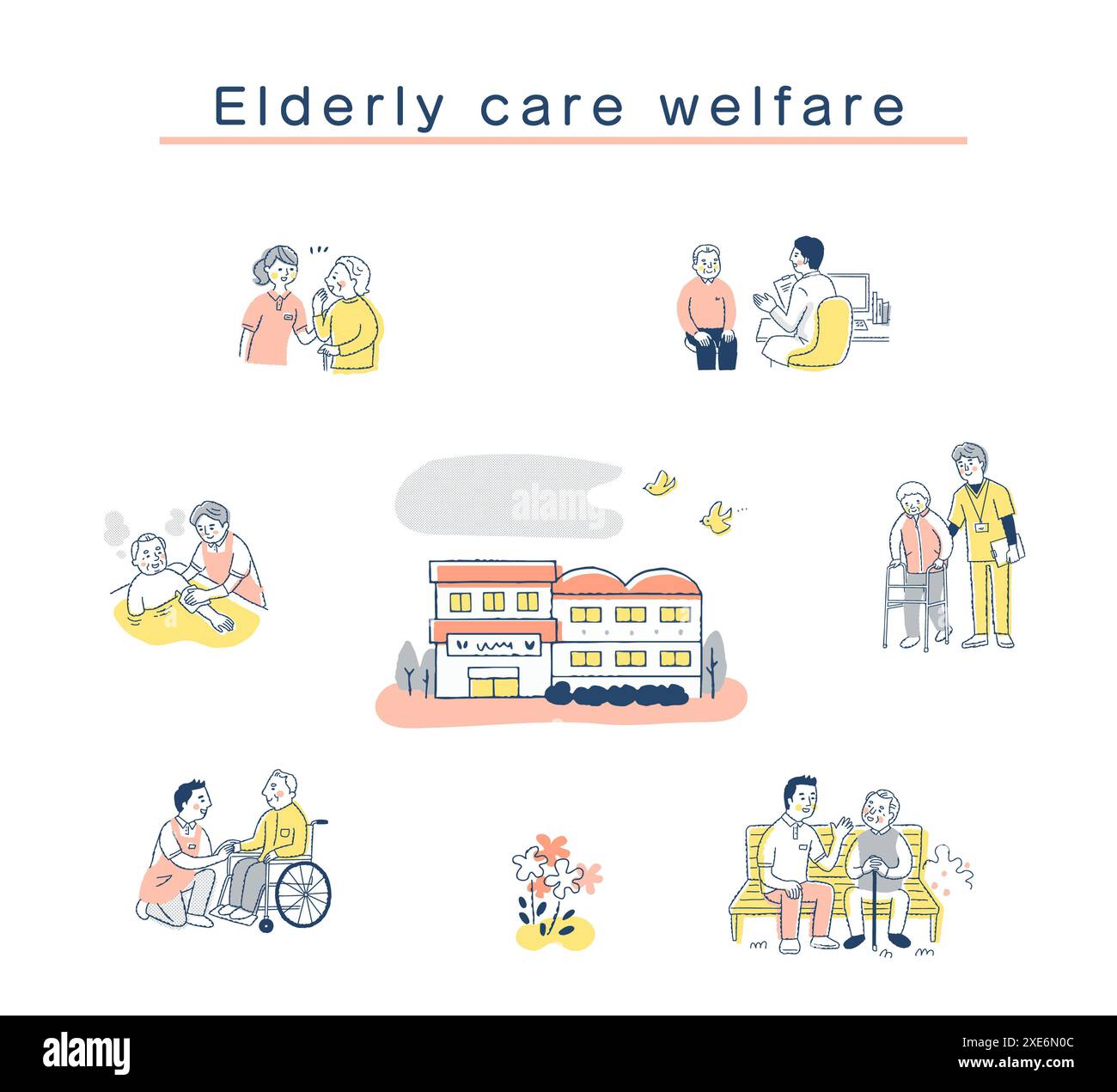 Various care and welfare images Set Stock Photo - Alamy