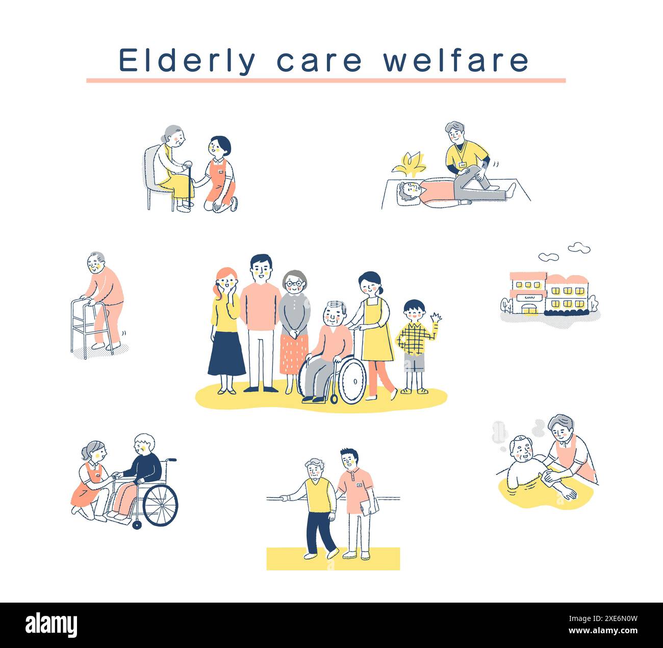 Various care and welfare images Set Stock Photo - Alamy
