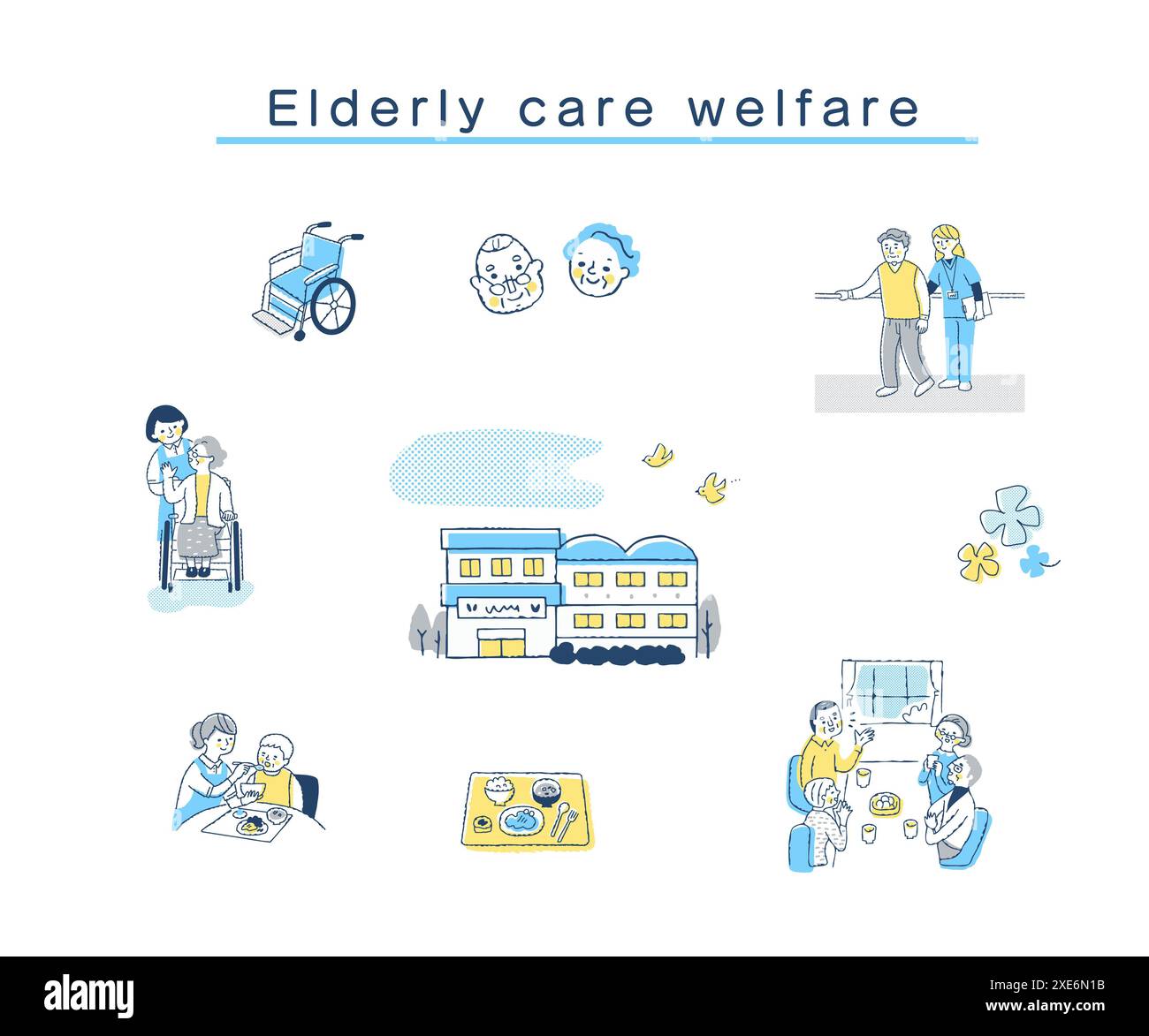 Various care and welfare images Set Stock Photo - Alamy