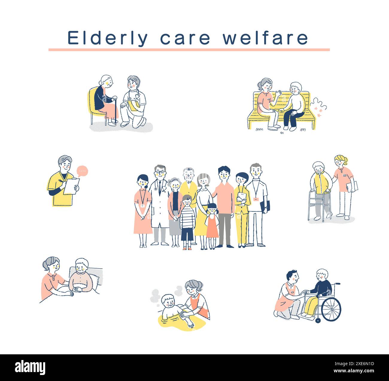 Various care and welfare images Set Stock Photo - Alamy